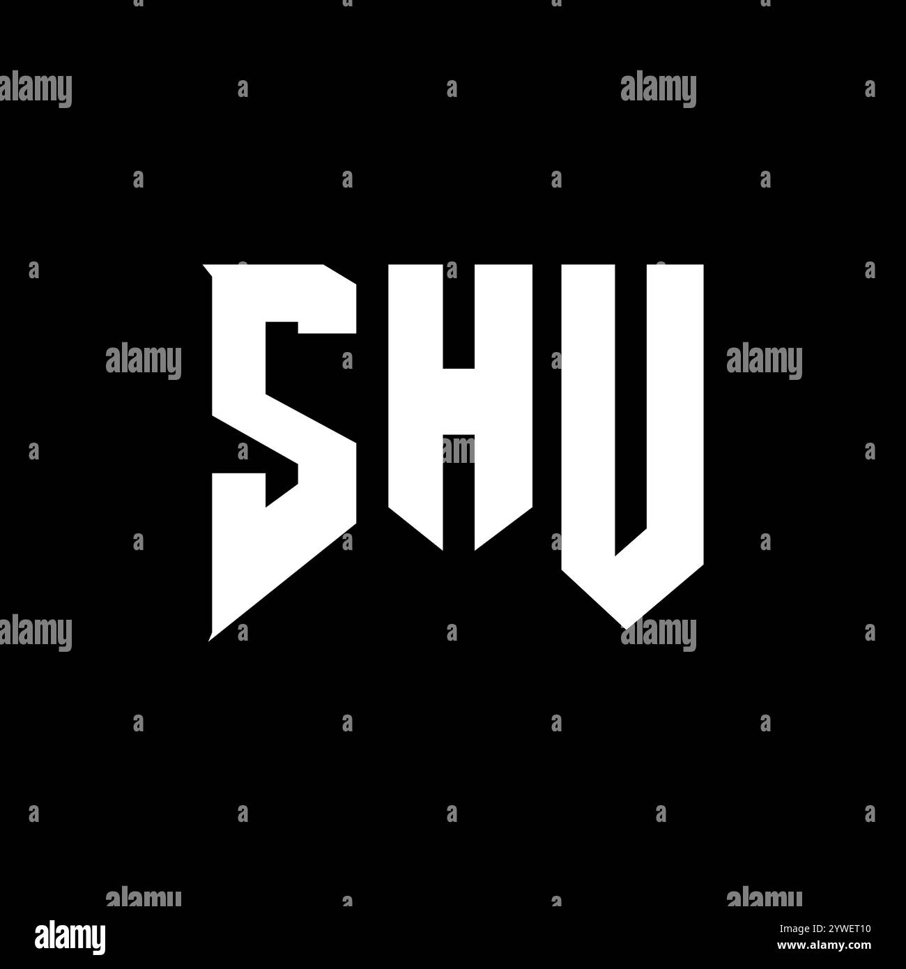 SHU letter logo design for technology company. SHU logo design black ...