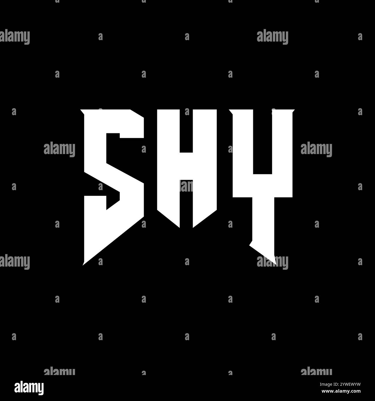SHY letter logo design for technology company. SHY logo design black ...
