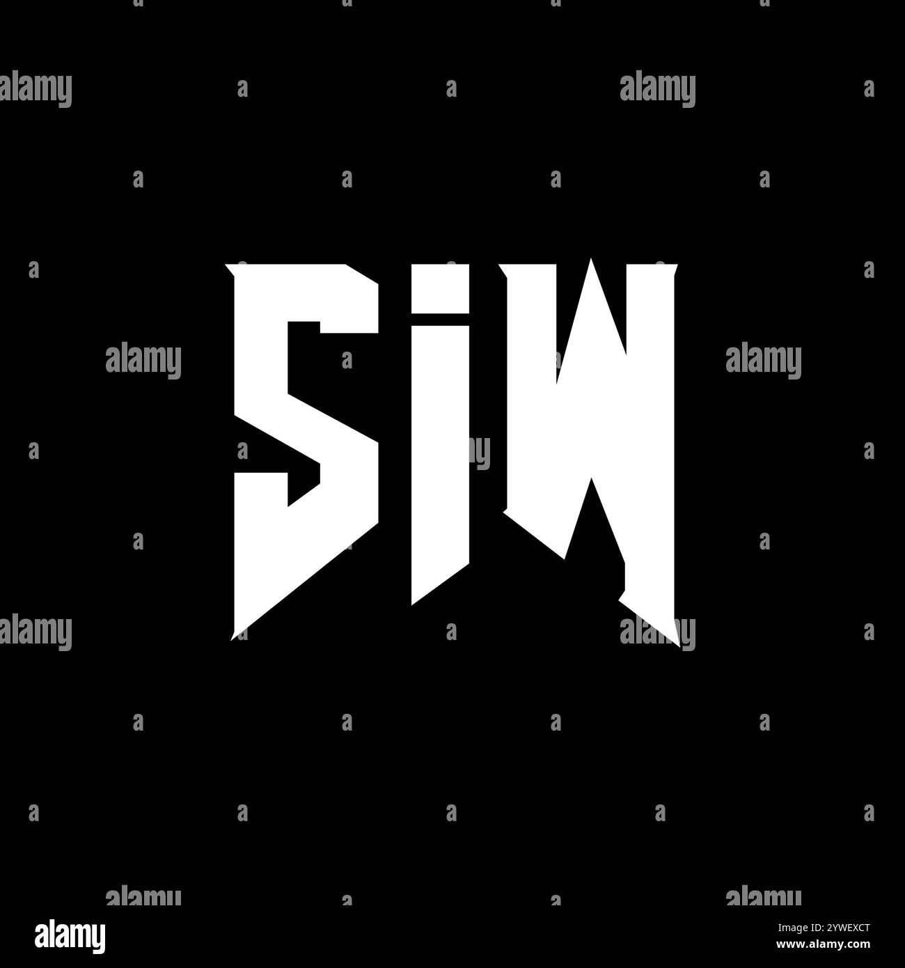 SIW letter logo design for technology company. SIW logo design black ...