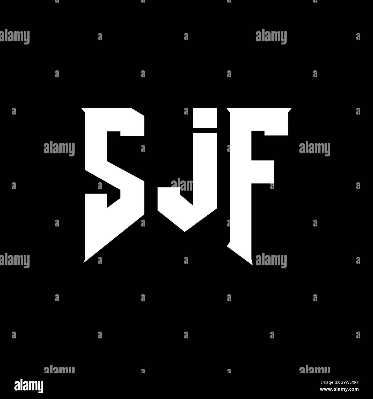 SJF letter logo design for technology company. SJF logo design black ...
