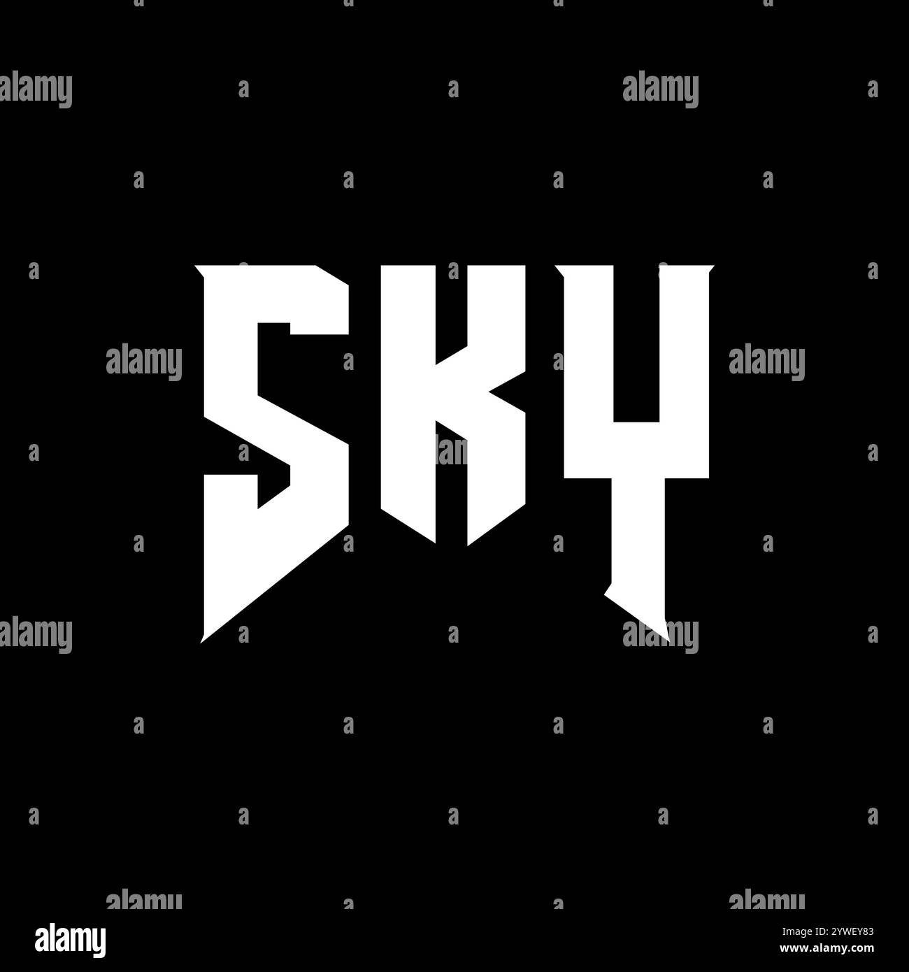 SKY letter logo design for technology company. SKY logo design black ...