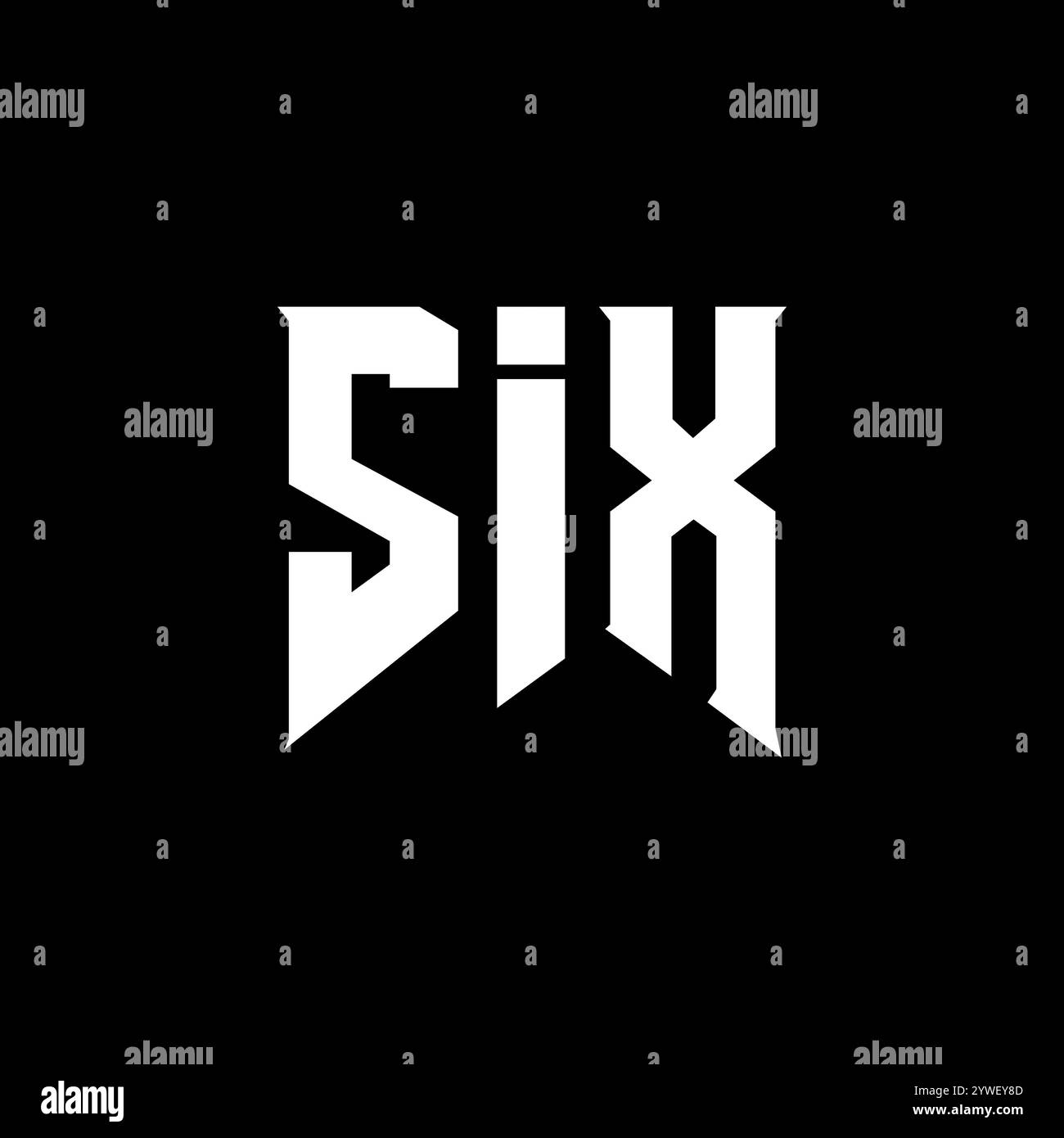 SIX letter logo design for technology company. SIX logo design black ...