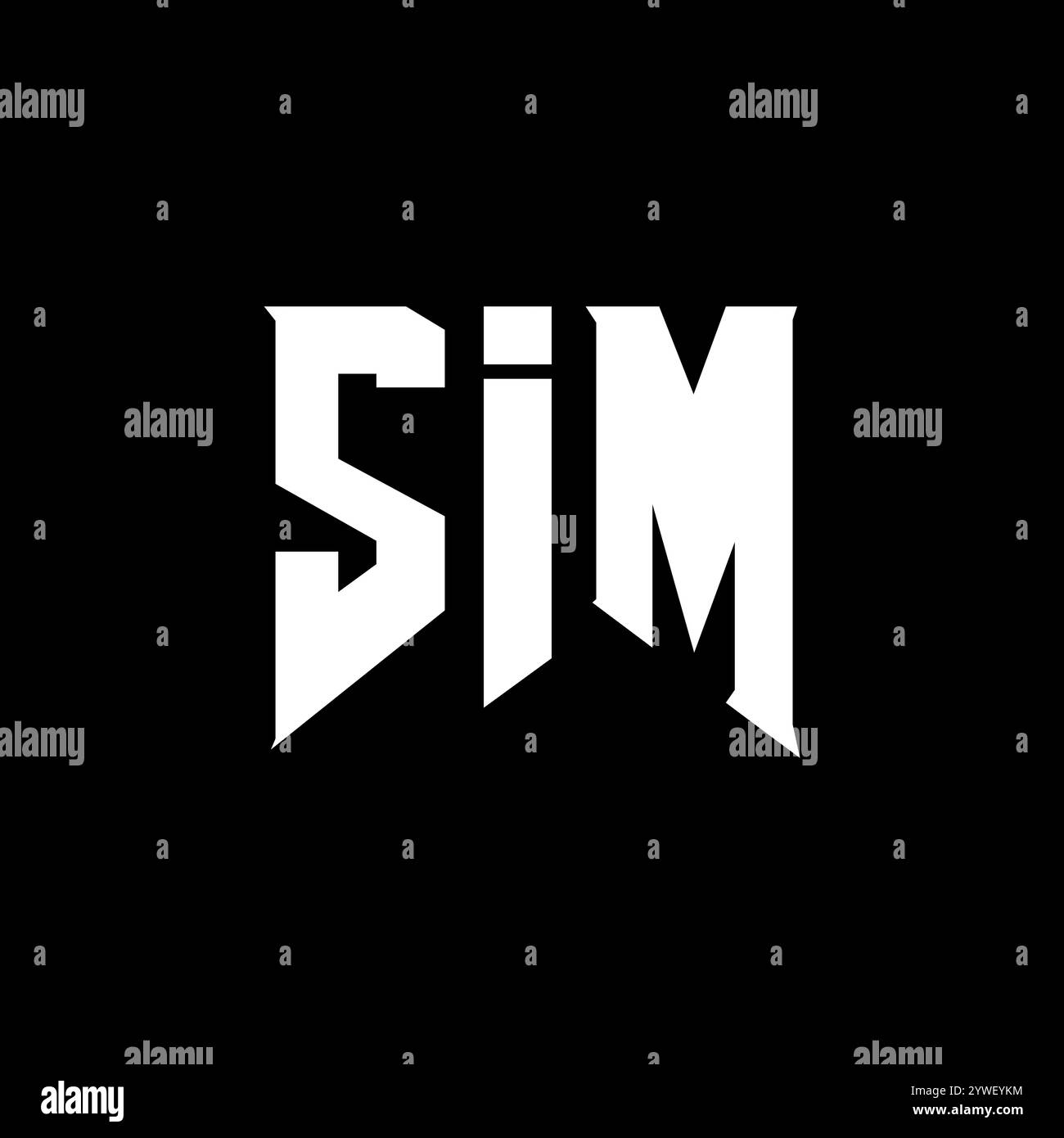 SIM letter logo design for technology company. SIM logo design black ...