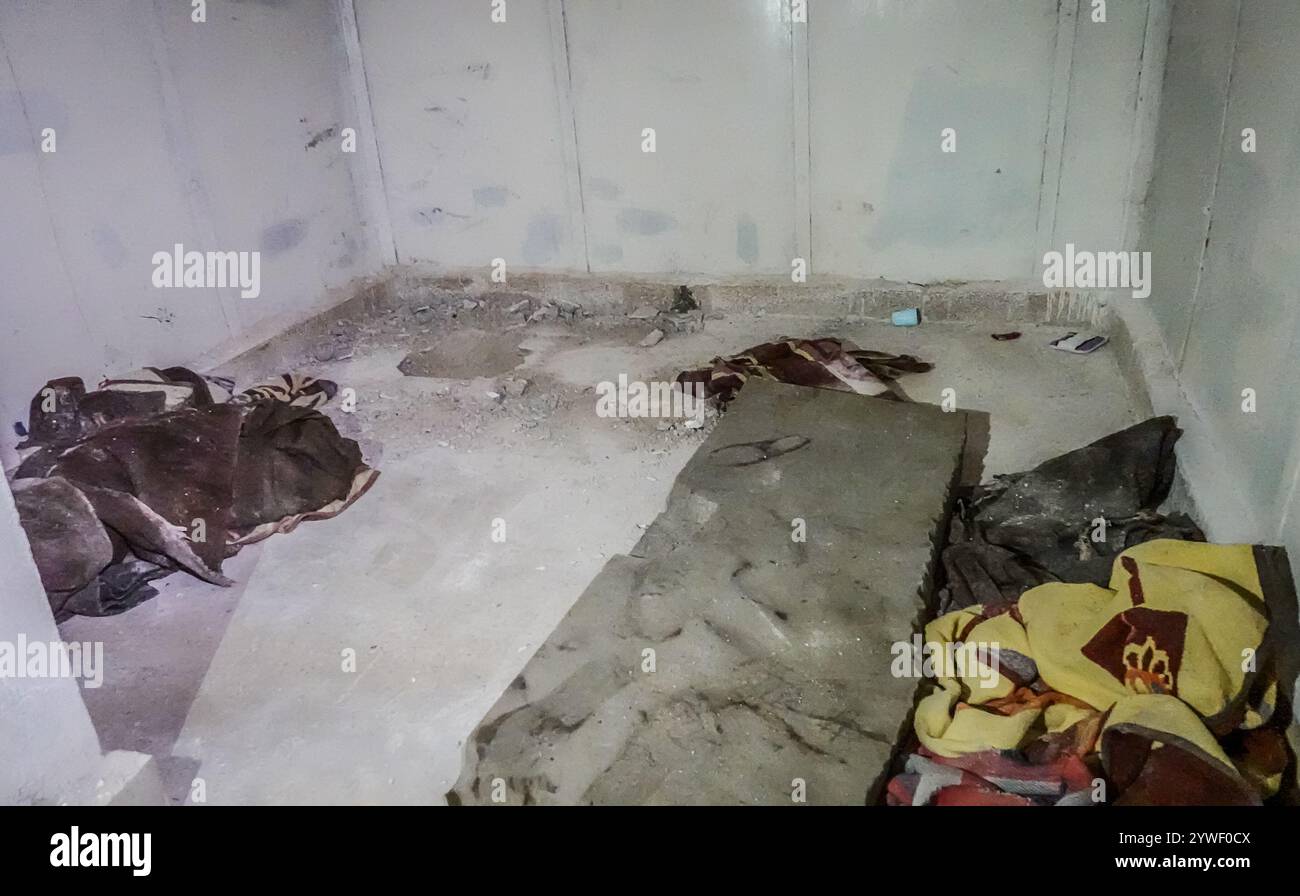 A cell in Sednaya Prison, one of Syria's most notorious detention ...