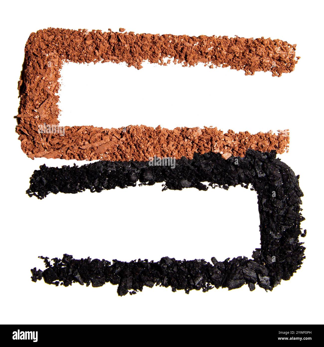 Scattered black and brown eyeshadows in rectangle and stroke shape on ...