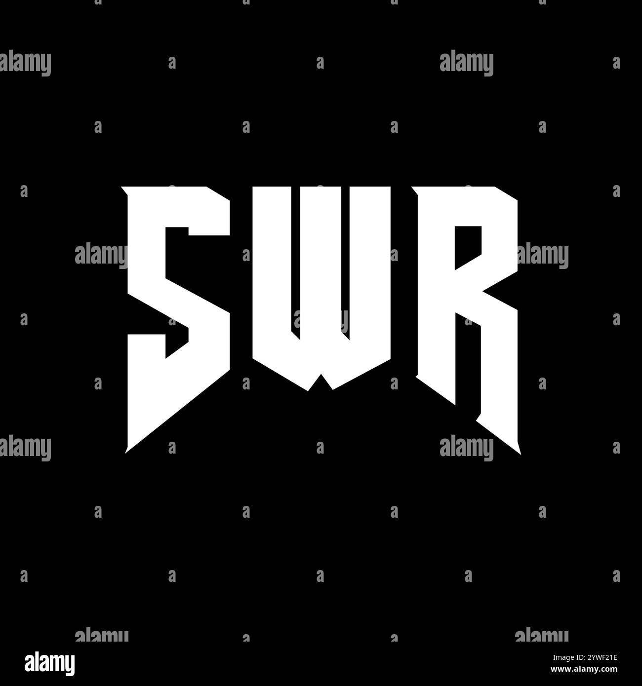 SWR letter logo design for technology company. SWR logo design black and white color combination ...