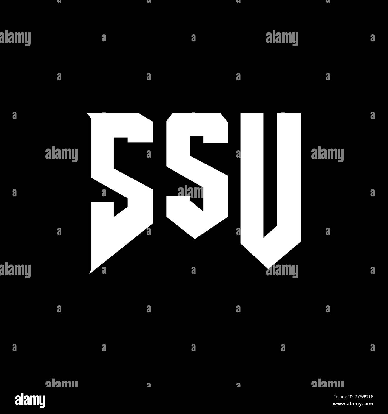 SSU letter logo design for technology company. SSU logo design black and white color combination ...