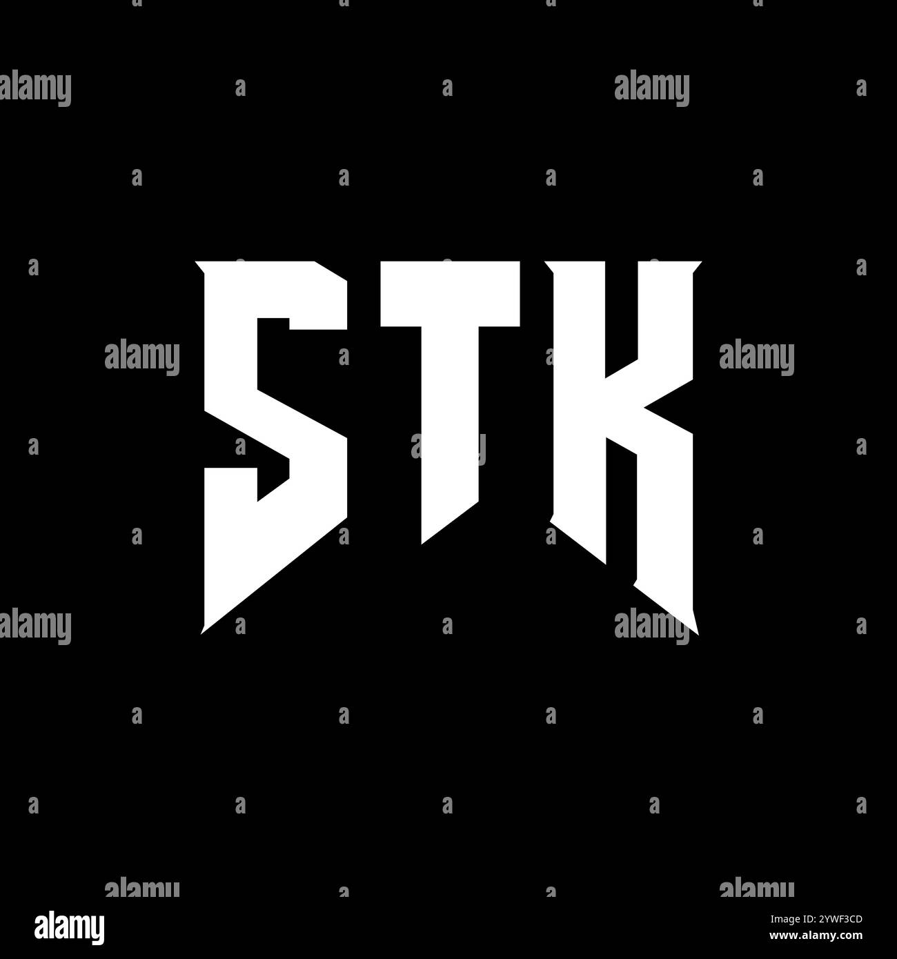 STK letter logo design for technology company. STK logo design black and white color combination ...