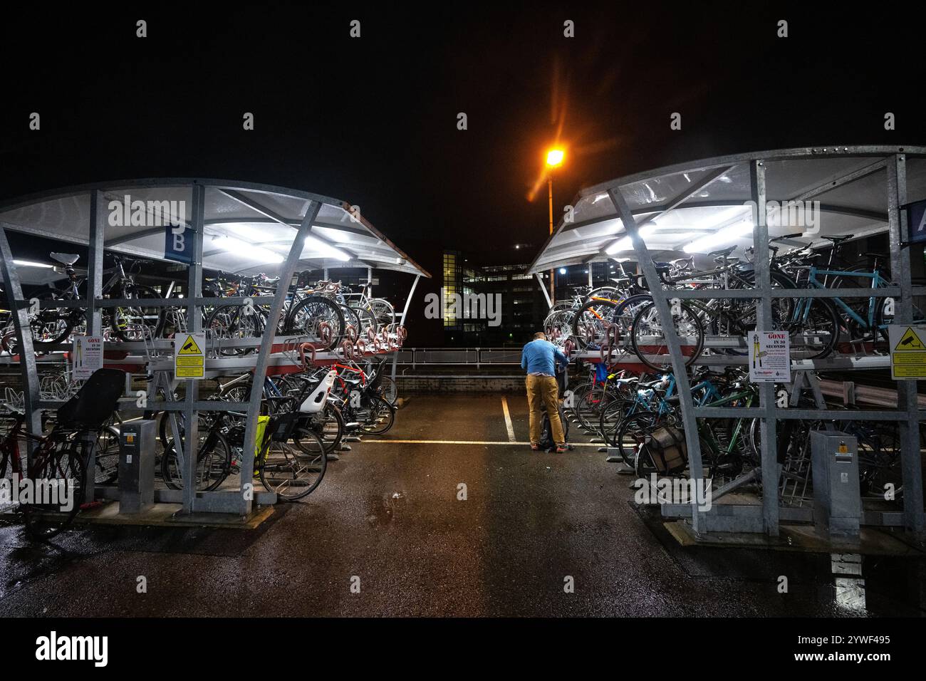 Secure cycle bicycle parking park racks hi-res stock photography and ...