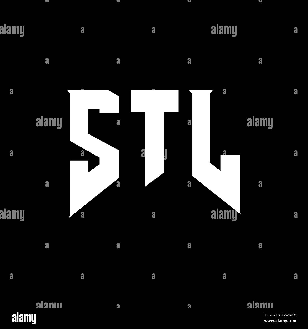 STL letter logo design for technology company. STL logo design black and white color combination ...