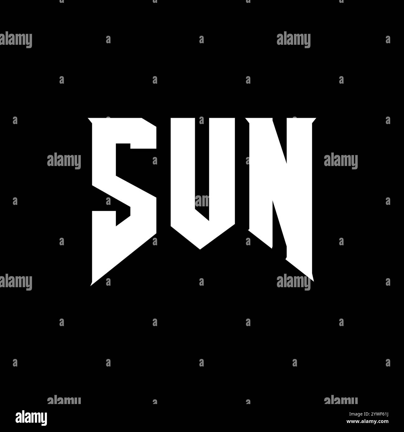 SUN letter logo design for technology company. SUN logo design black ...