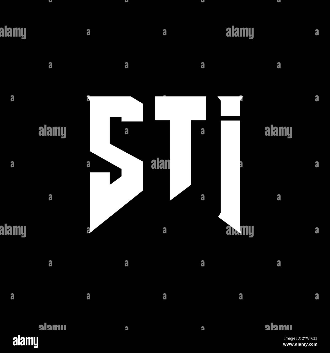 STI letter logo design for technology company. STI logo design black and white color combination ...
