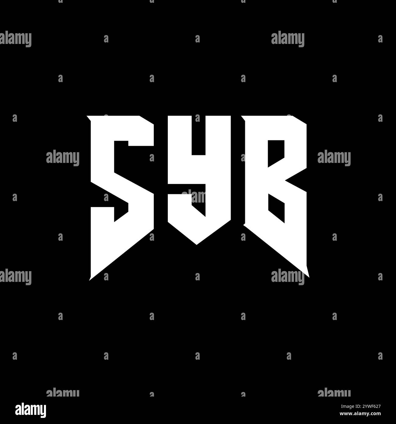 SYB letter logo design for technology company. SYB logo design black ...