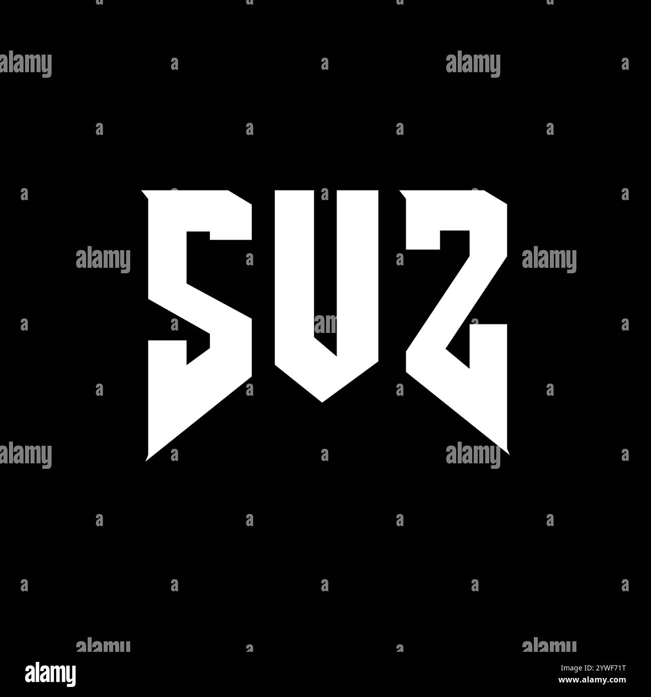 SUZ letter logo design for technology company. SUZ logo design black ...