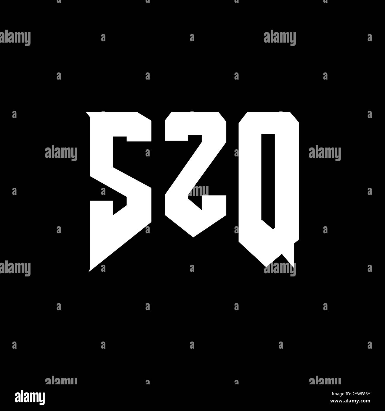 SZQ letter logo design for technology company. SZQ logo design black and white color combination ...
