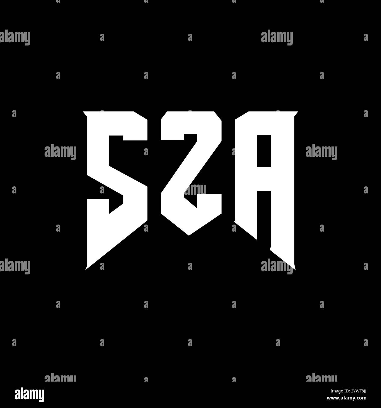 SZA letter logo design for technology company. SZA logo design black ...