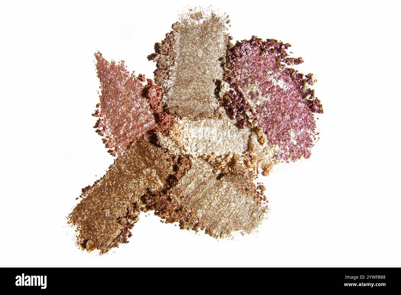 composition of eyeshadow strokes on white isolated background Stock ...