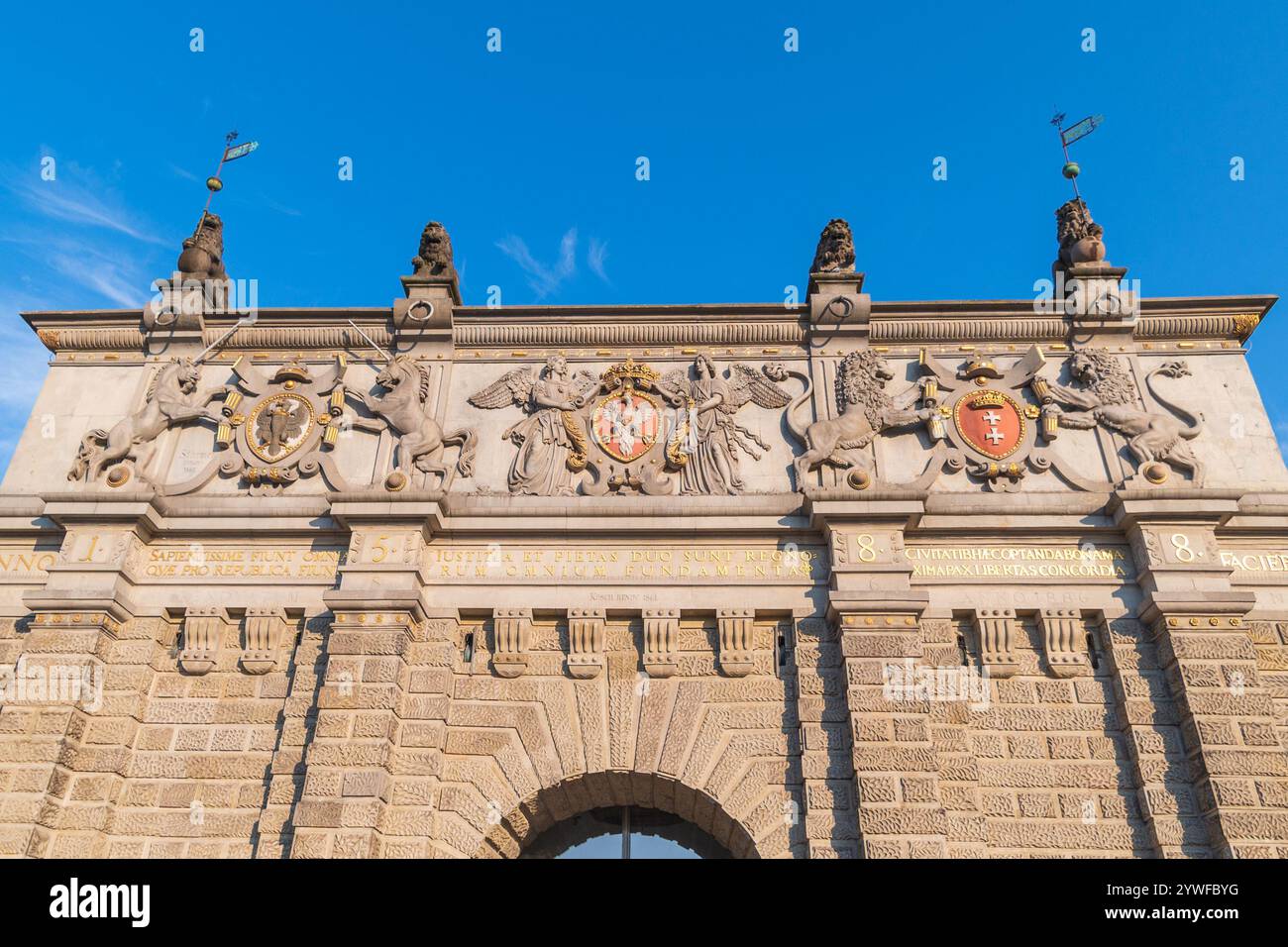 The Upland Gate in Gdansk, Poland. the main city gate. Architecture ...