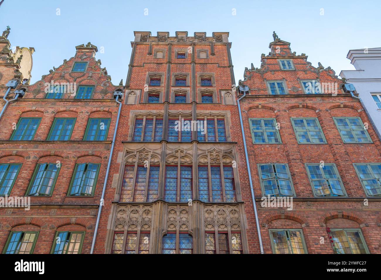 Beautiful historical buildings in the city center. Old Town, Gdansk ...