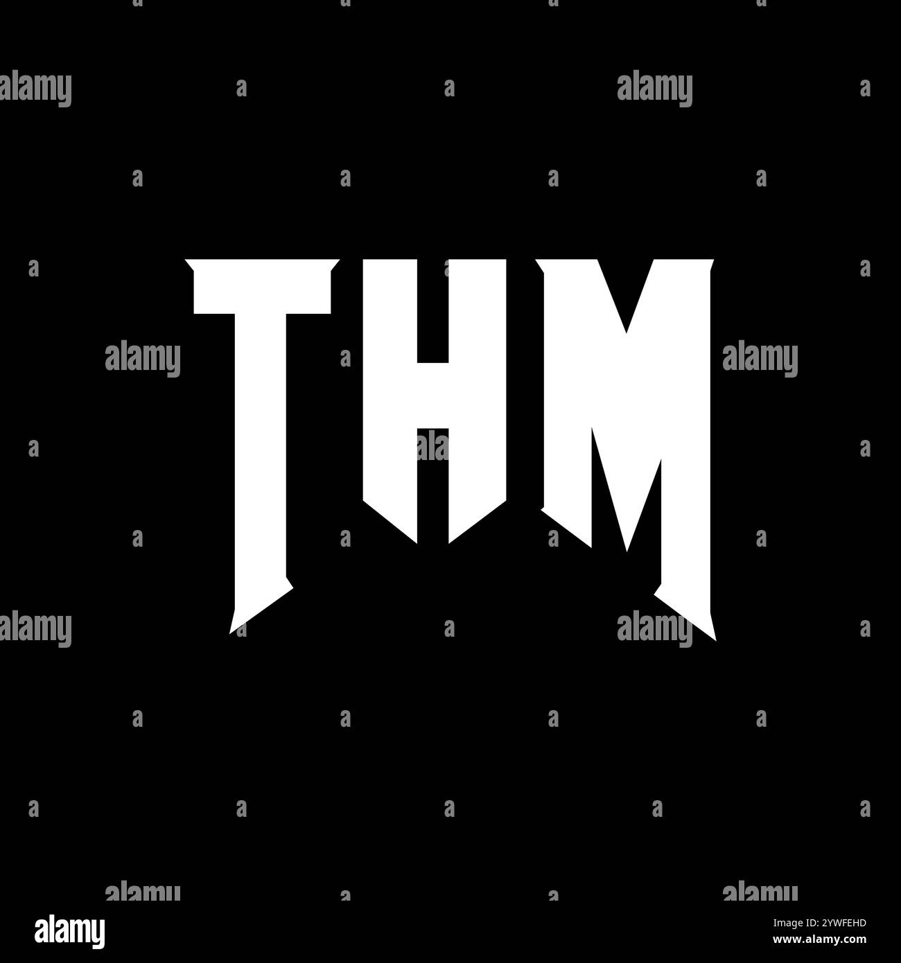 THM letter logo design for technology company. THM logo design black ...