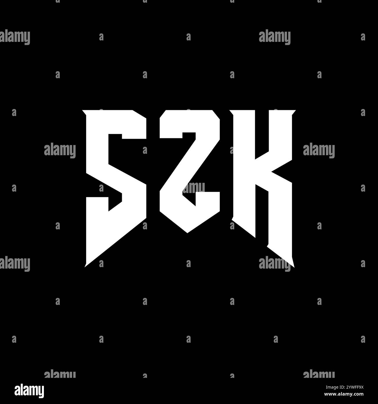 SZK letter logo design for technology company. SZK logo design black and white color combination ...