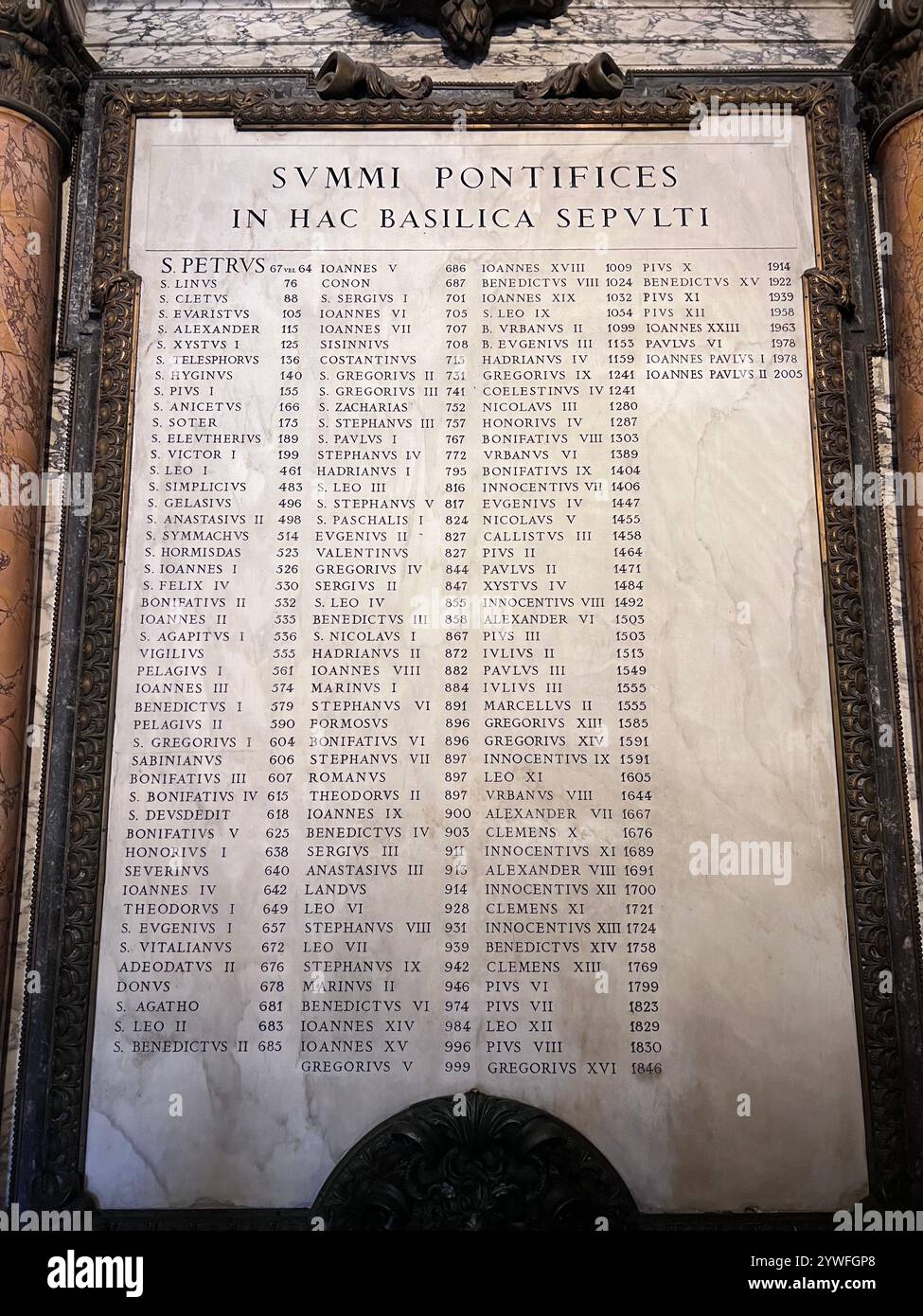 Popes list hi-res stock photography and images - Alamy