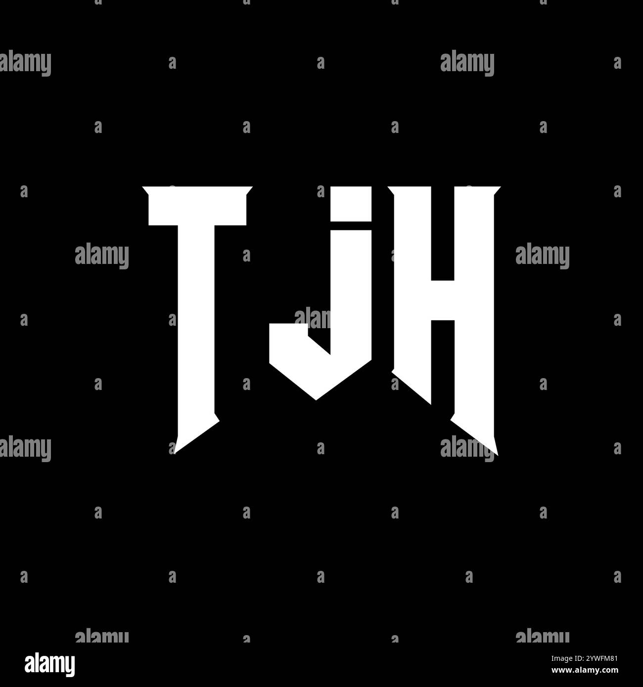 TJH letter logo design for technology company. TJH logo design black and white color combination ...