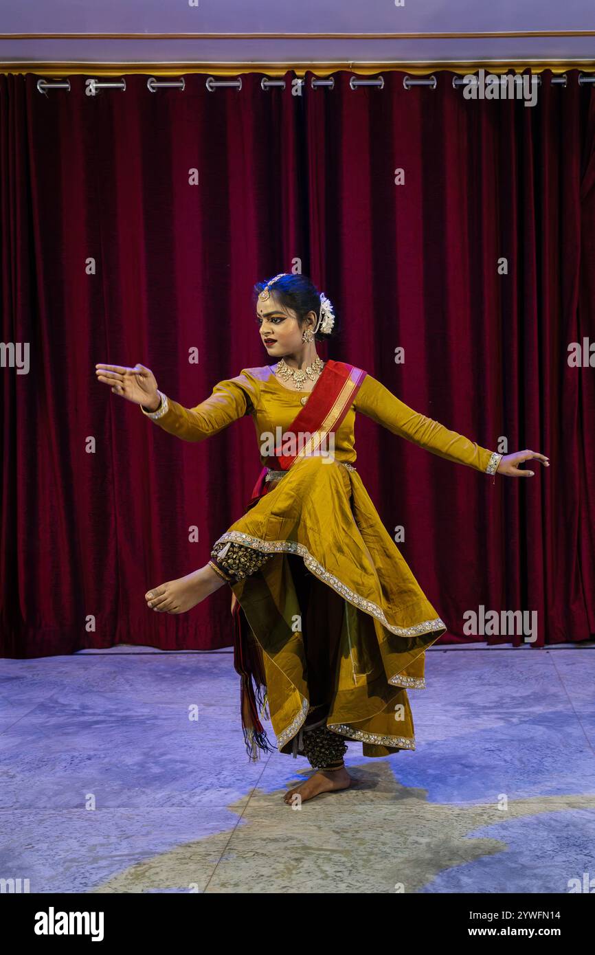 Dancer doing traditional, classical dance known as Kathak dance in ...