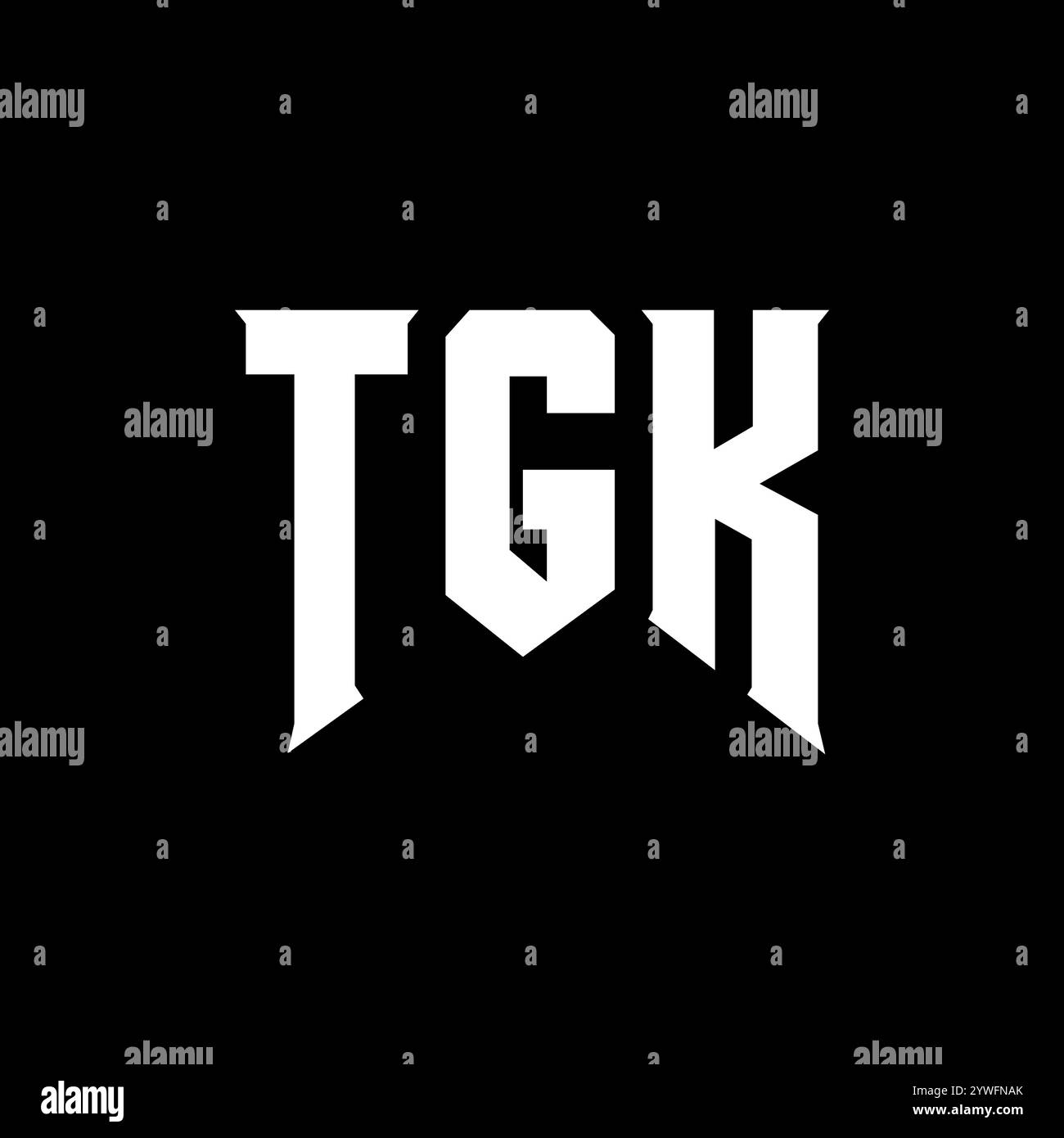 TGK letter logo design for technology company. TGK logo design black and white color combination ...