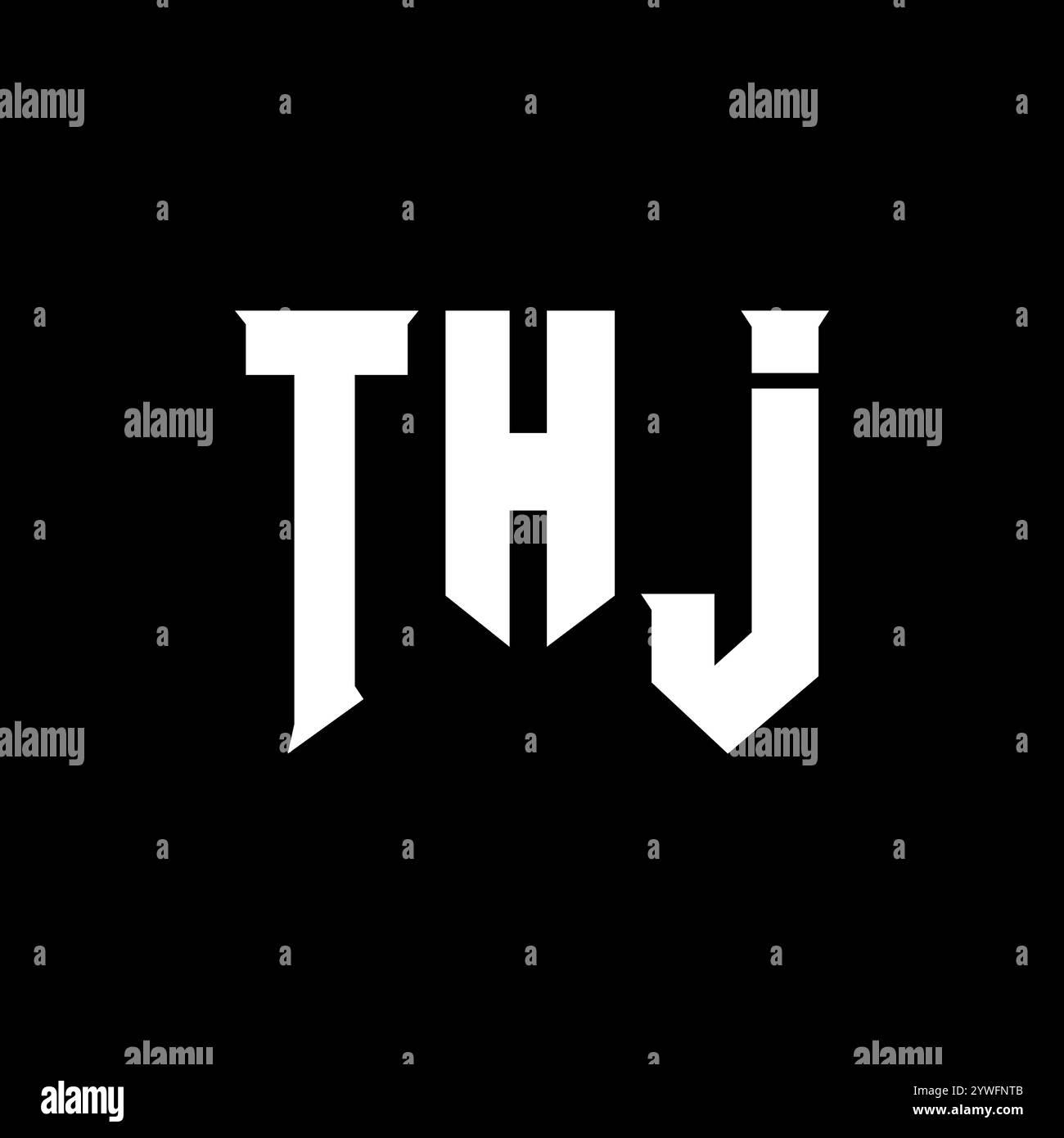 THJ letter logo design for technology company. THJ logo design black ...