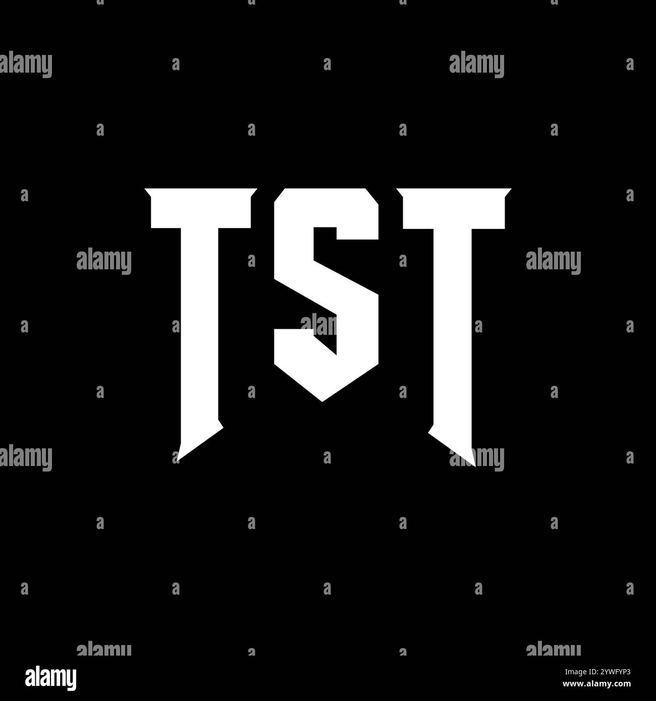 TST letter logo design for technology company. TST logo design black and white color combination ...