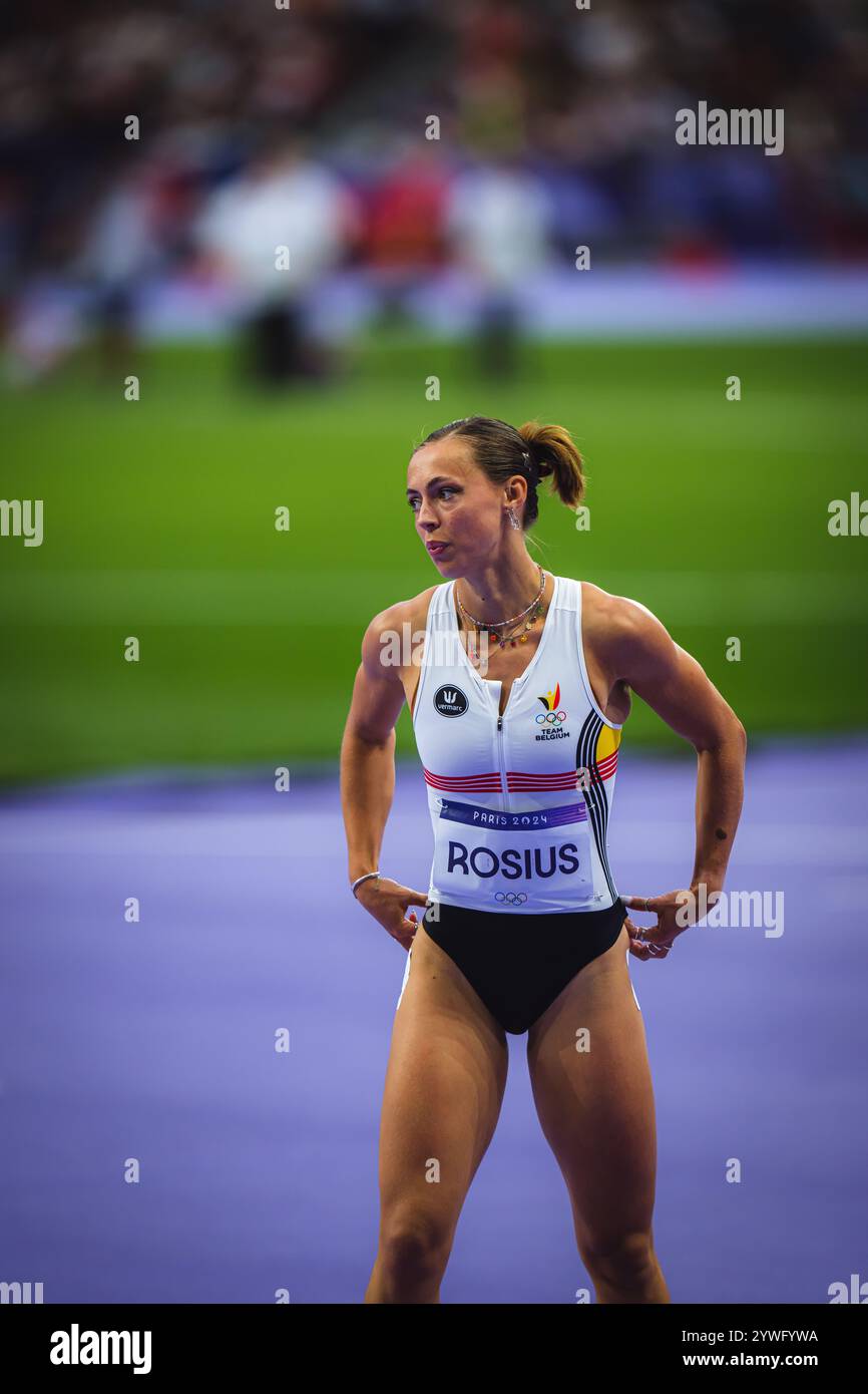 Rani Rosius participating in the 100 meters at the Paris 2024 Olympic ...