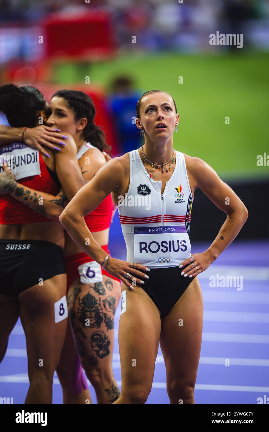 Rani Rosius participating in the 100 meters at the Paris 2024 Olympic ...