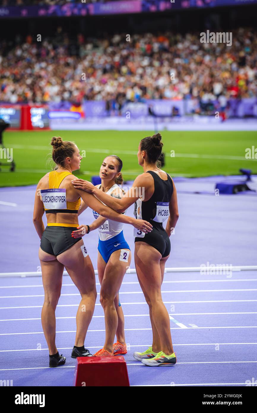 Karolína Maňasová participating in the 100 meters relay at the Paris ...