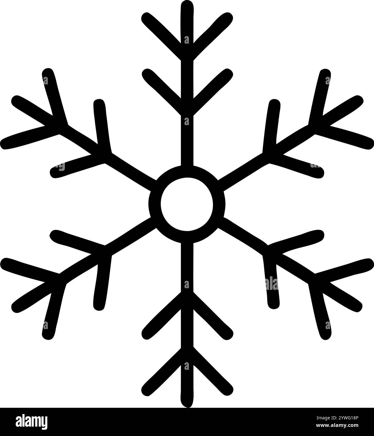 hello winter seasonal concept shape of snowflakes one line drawing and ...