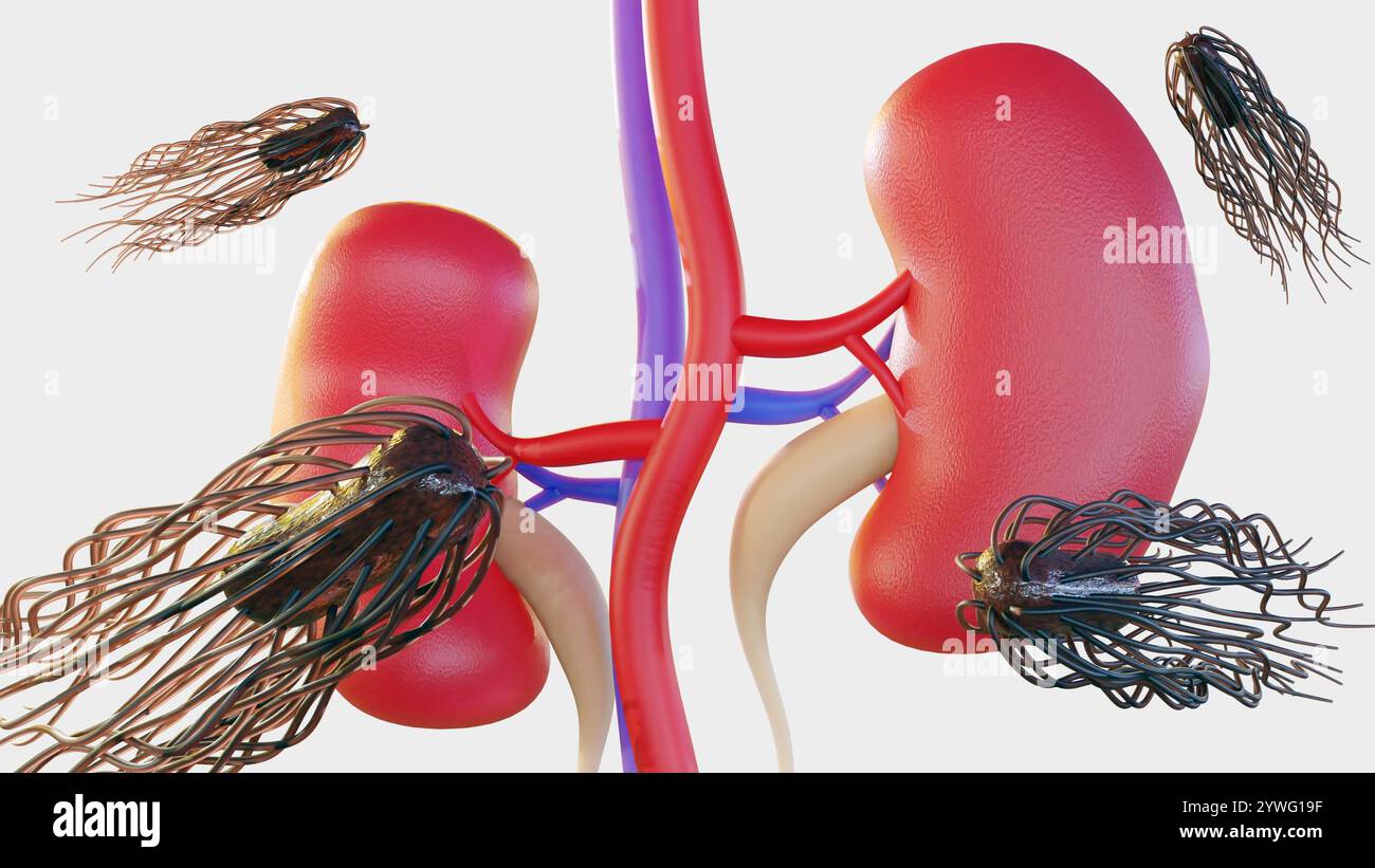 Proteus mirabilis bacteria reach the kidneys, called pyelonephritis ...