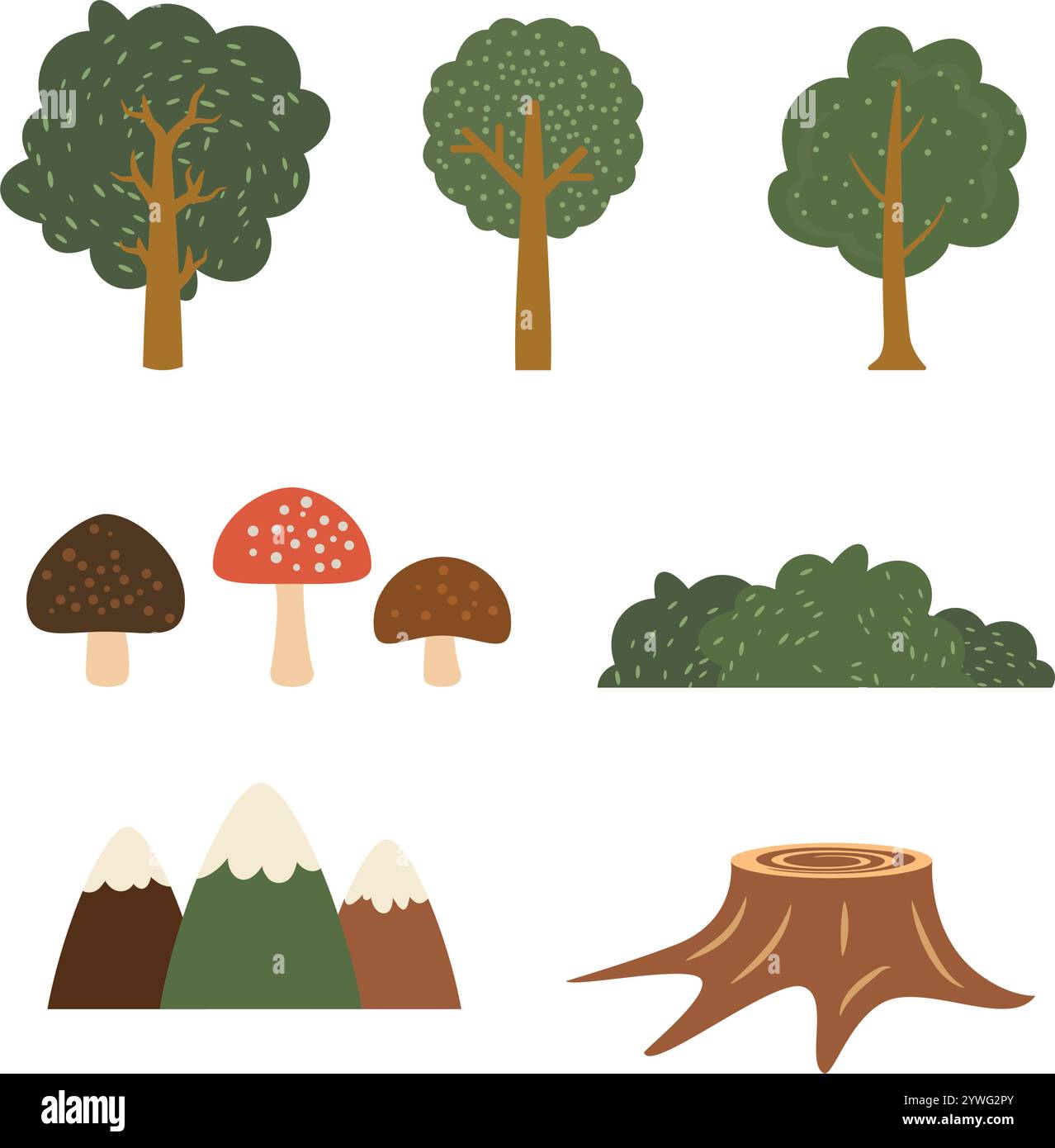 Cute vector illustration of forest elements Stock Vector Image & Art ...