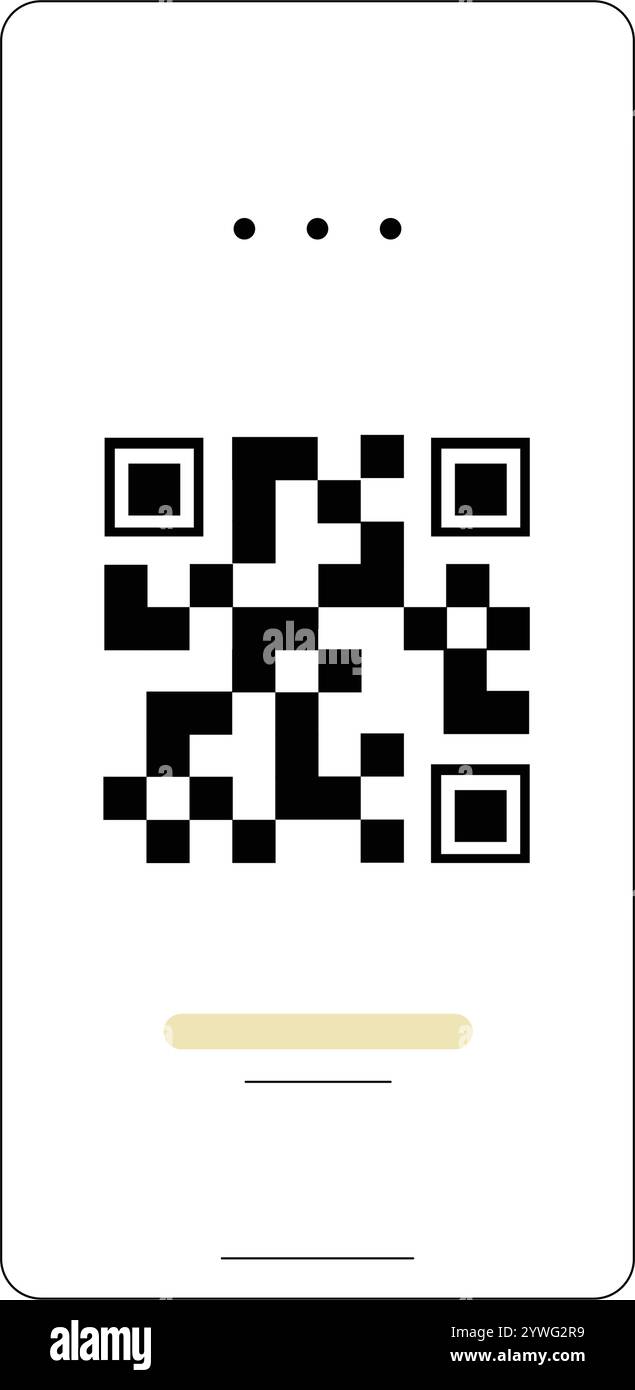 QR Code Displayed On Smartphone Screen In Flat Vector Illustration Symbolizing Digital Payment ...