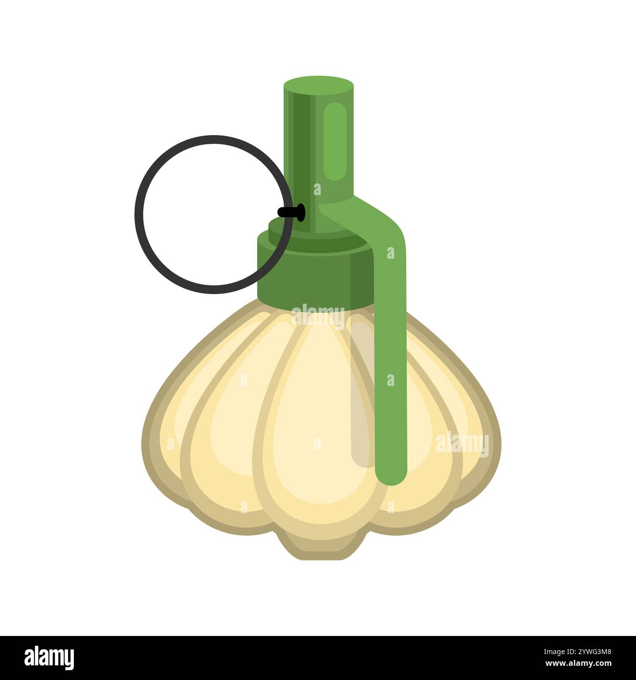 Garlic grenade. Vegetable explosion. Garlic juice explosive Stock ...