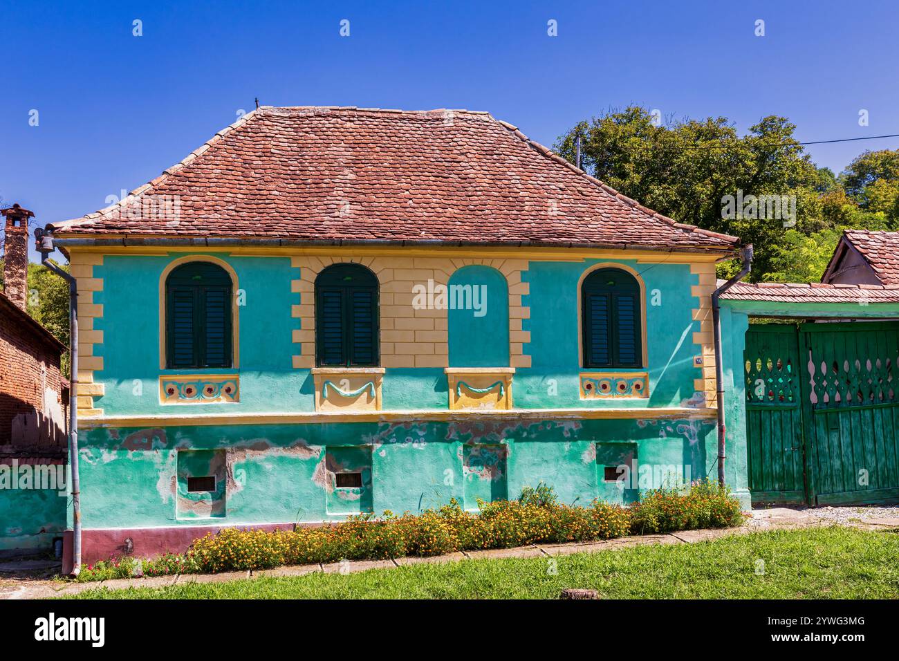 Traditional Saxon house from Transylvania, Romania Stock Photo - Alamy