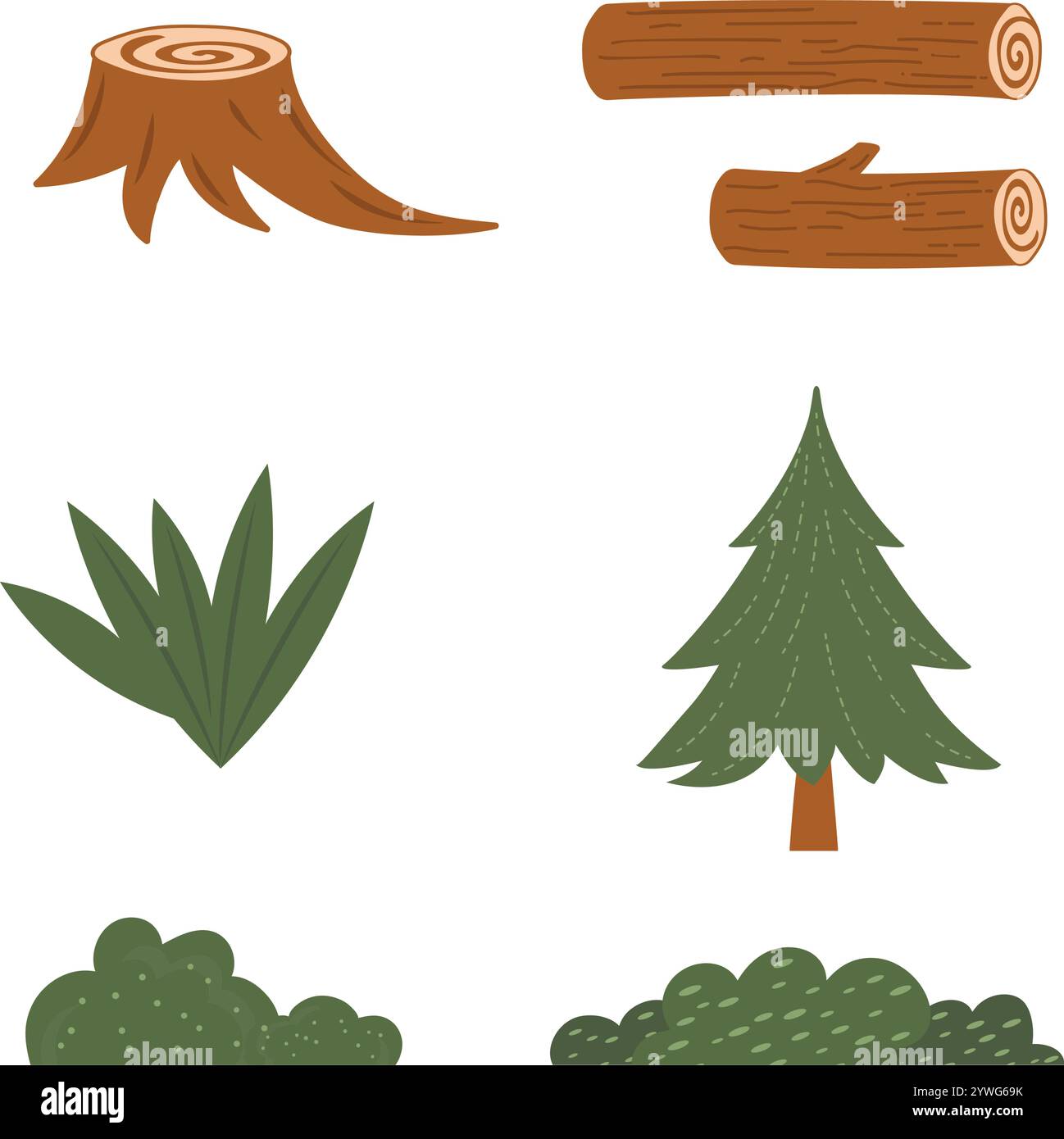 Cute vector illustration of forest elements Stock Vector Image & Art ...