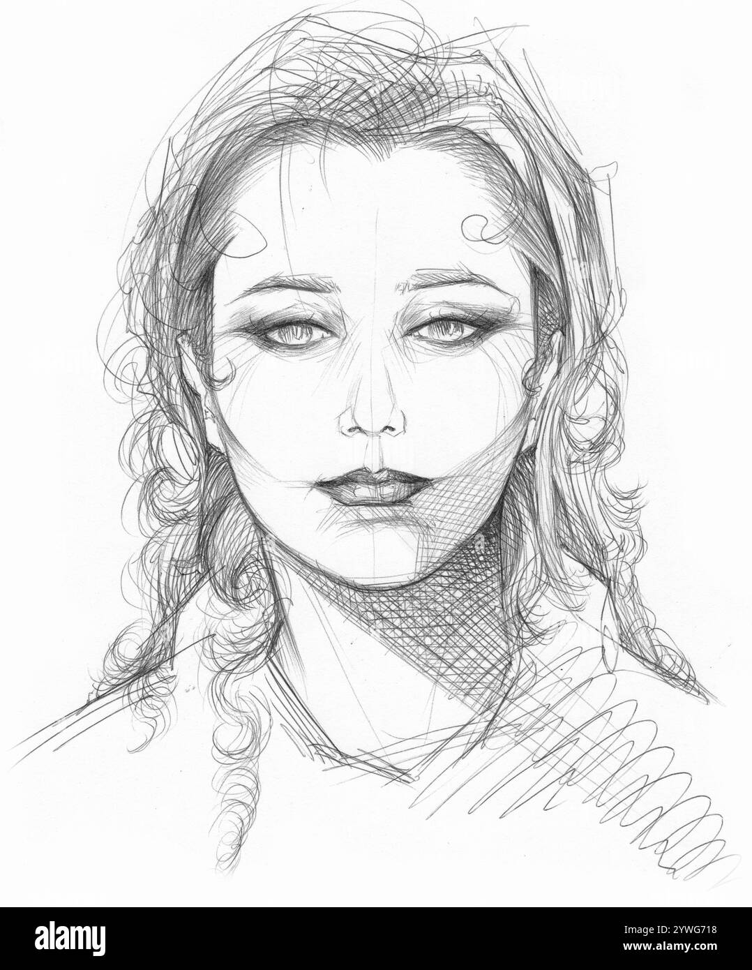 Drawing lines sketch realistic Black and White Stock Photos & Images ...