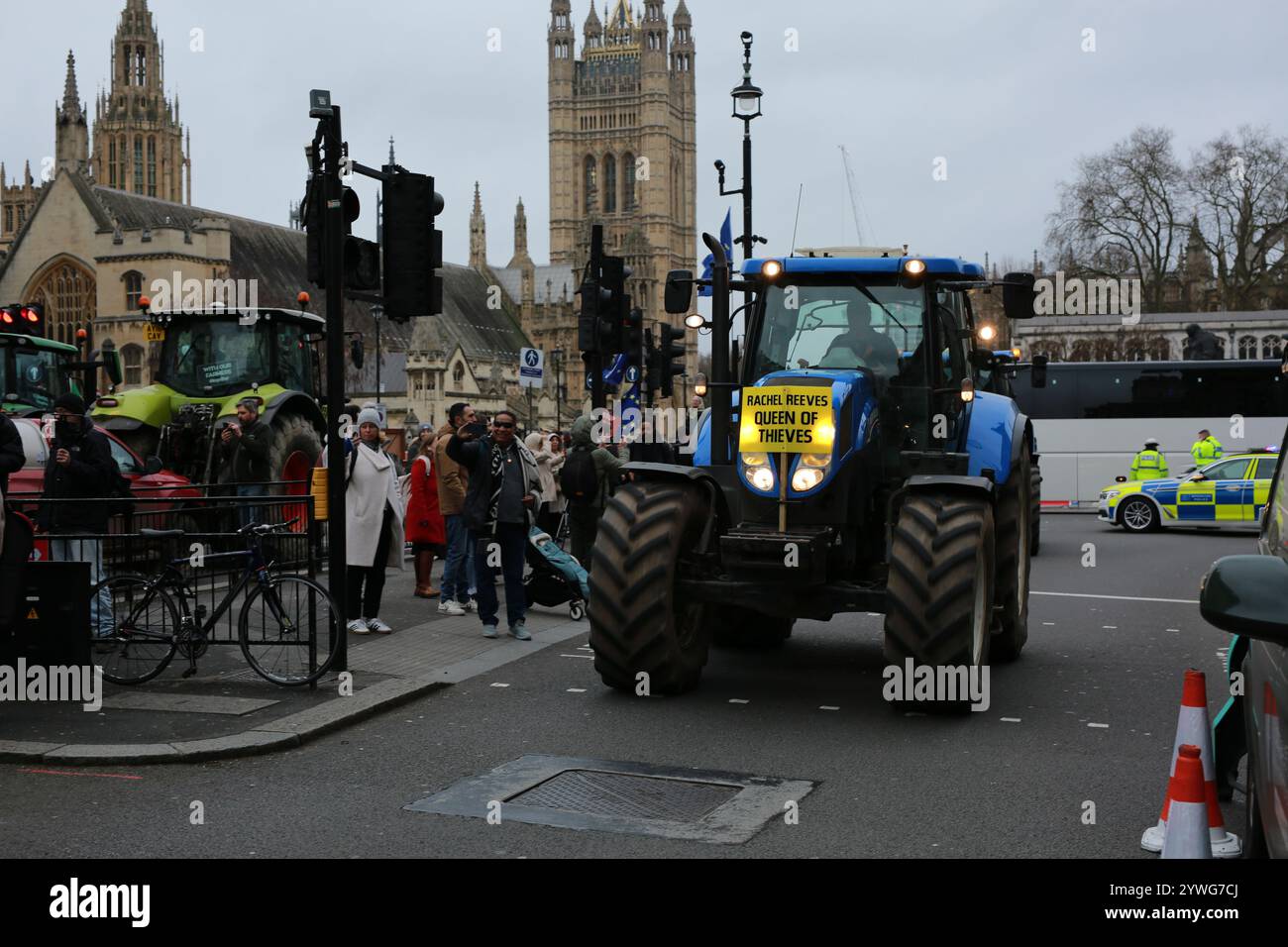 London, UK. 11 December 2024. Hundreds of tractors descend on Westminster for "RIP British ...