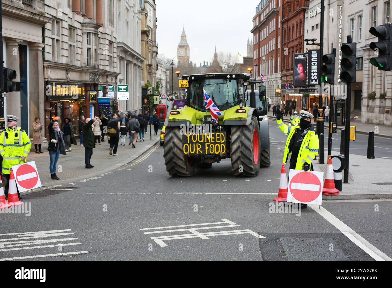 London, UK. 11 December 2024. Hundreds of tractors descend on Westminster for "RIP British ...