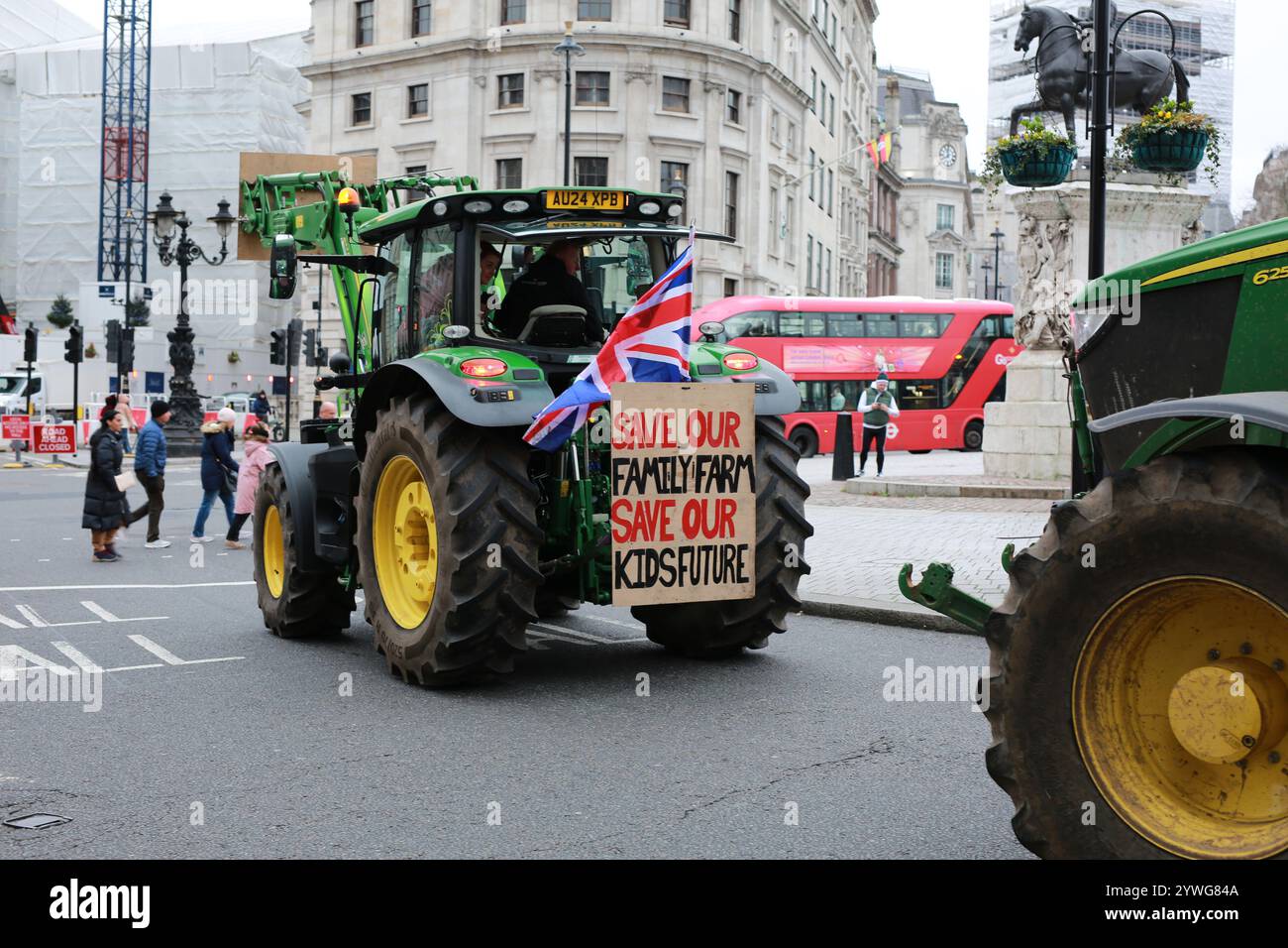 London, UK. 11 December 2024. Hundreds of tractors descend on ...