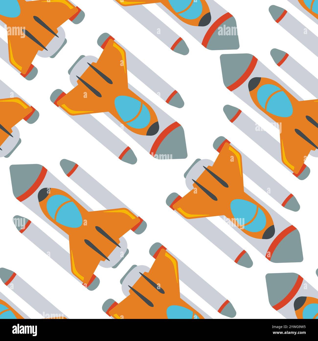 Seamless pattern with space rocket. Vector illustration Stock Vector ...