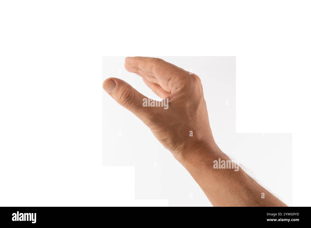 Male hand doing grab gesture isolated no background cutout Stock Photo ...