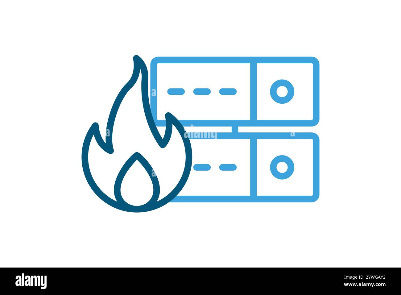 Firewall icon. line icon style. icon related to server firewall. IT ...