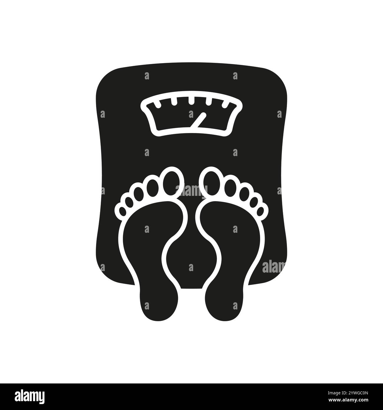 Weight Measurement Silhouette Icon. Body Weight, Fitness, Dieting ...