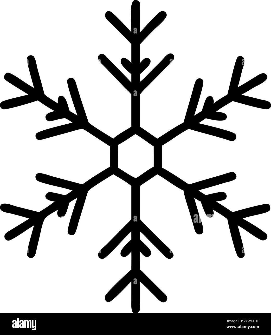 hello winter seasonal concept shape of snowflakes one line drawing and ...